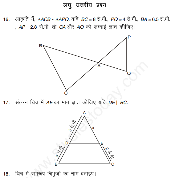 CBSE Class 10 Mathematics Triangles Assignment Set D CBSE Class 10 Mathematics Triangles Assignment Set D